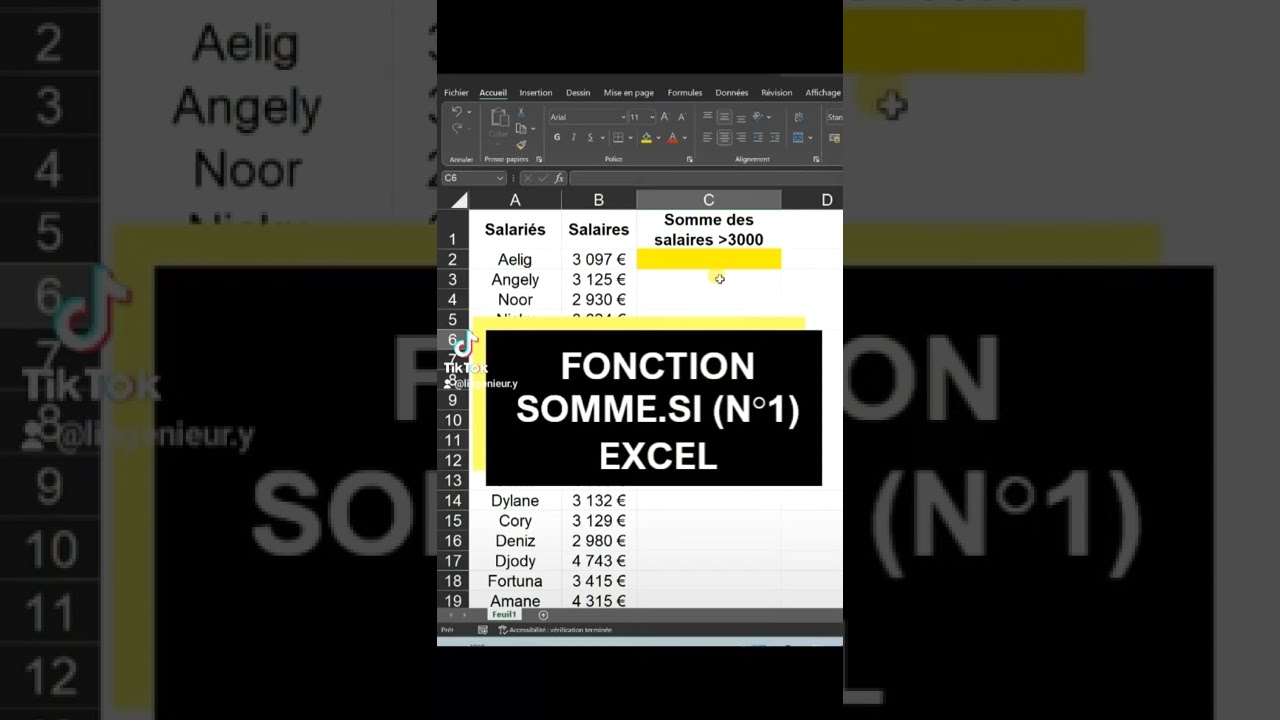 Fonction SOMME.SI Excel - YouTube