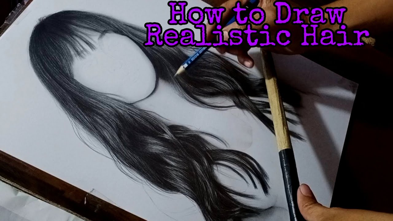 How to Draw Realistic Hair using Graphite - YouTube