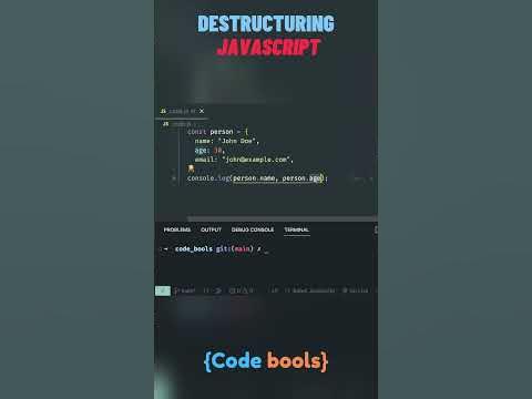 Destructuring object javascript #javascript #object #shortes #coding ...