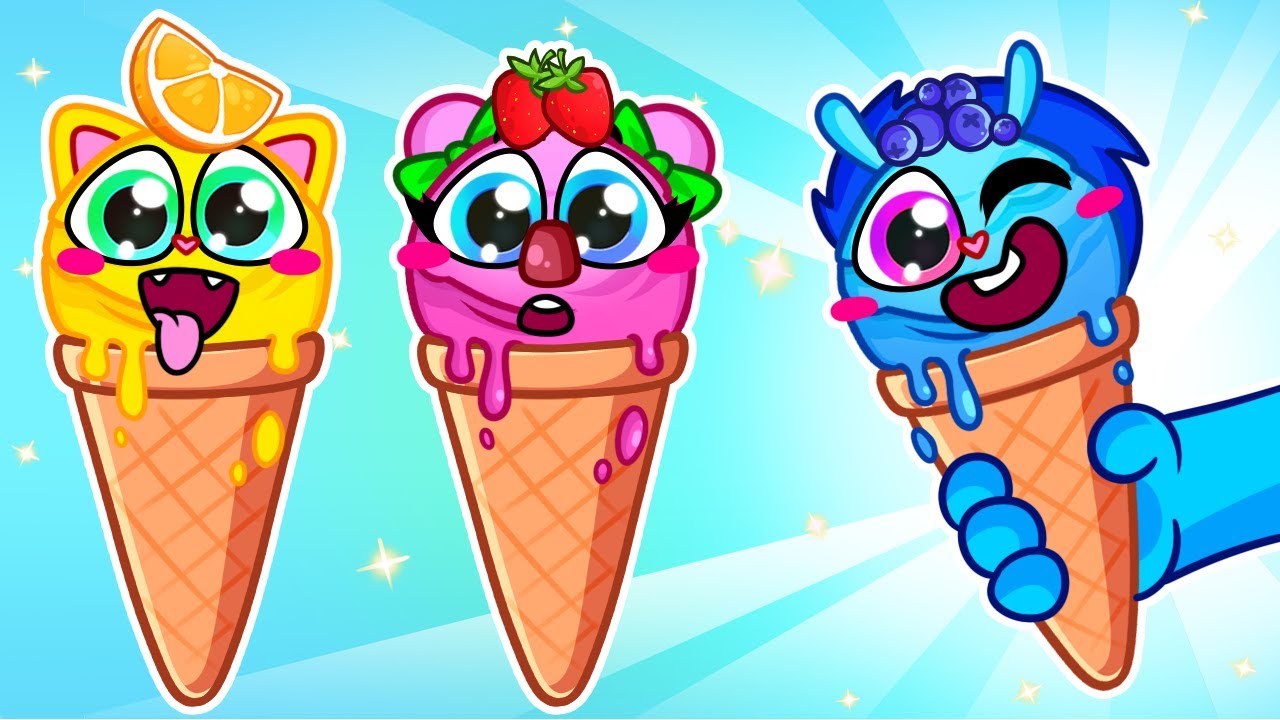 Yummy Colourful Ice Cream 🌈🍧+Funny Kids Cartoons About Yummy Ice Creams ...