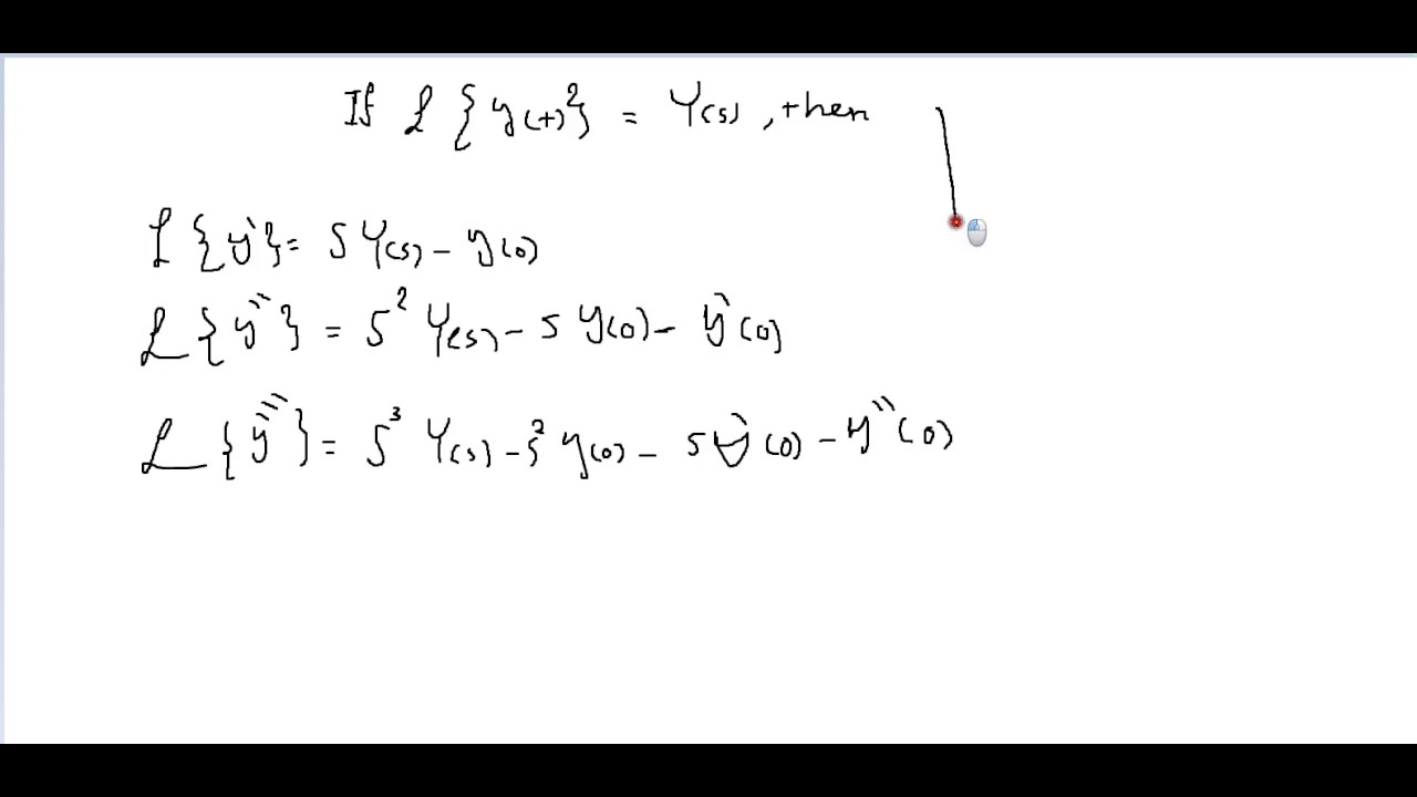 if L{y(t)}=Y(s),then Laplace derivative of y = s Y(s) - y(0) - YouTube
