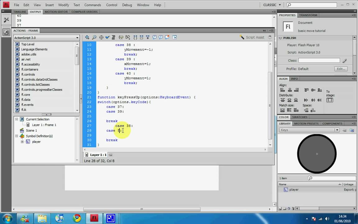 AS3 Basic Movement Tutorial - YouTube
