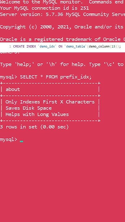 SQL: Prefix Indexes Explained - YouTube