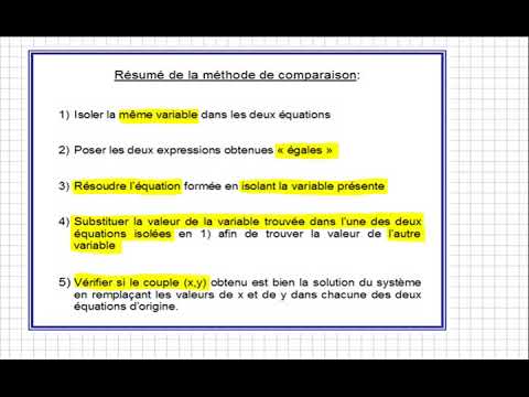 MAT4101 Systèmes d'équations de degré 1 à deux variables : méthode de ...