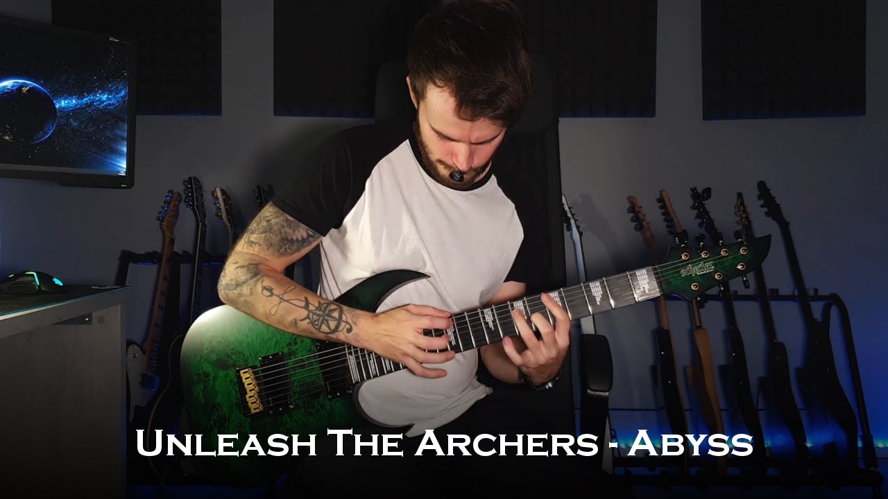 Unleash The Archers - Abyss (Guitar Cover + All Solos / One Take) - YouTube