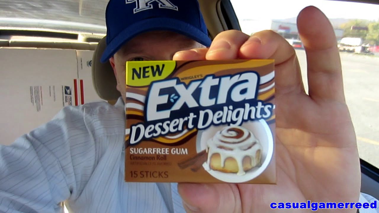 Reed Reviews Wrigley's Extra Dessert Delights Cinnamon Roll - YouTube