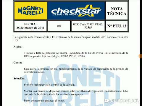 PEUGEOT CON CÓDIGOS P2562 P2563 P2565 - YouTube