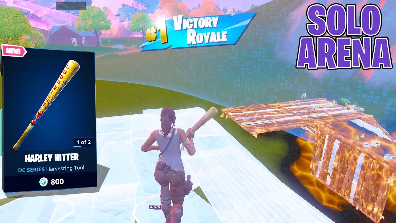 HARLEY HITTER PICKAXE GAMEPLAY / SOLO ARENA Victory Royale + HANDCAM ...