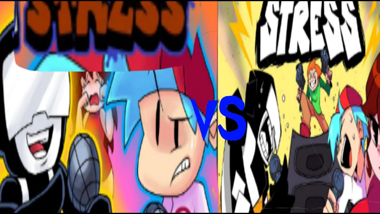 Stress fnf vs recD's stress lyrics comparison (fnf vs lyrics) - YouTube