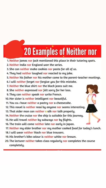 Neither Nor Use in English With Examples 🔥 | English Grammar - YouTube