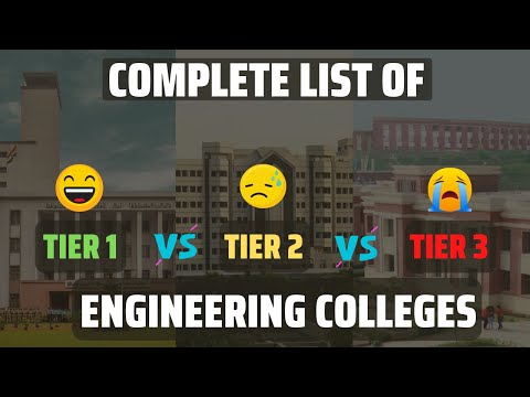 😱 Complete List of Tier 1, Tier 2 & Tier 3 Engineering Colleges?🔥🔥 Not ...