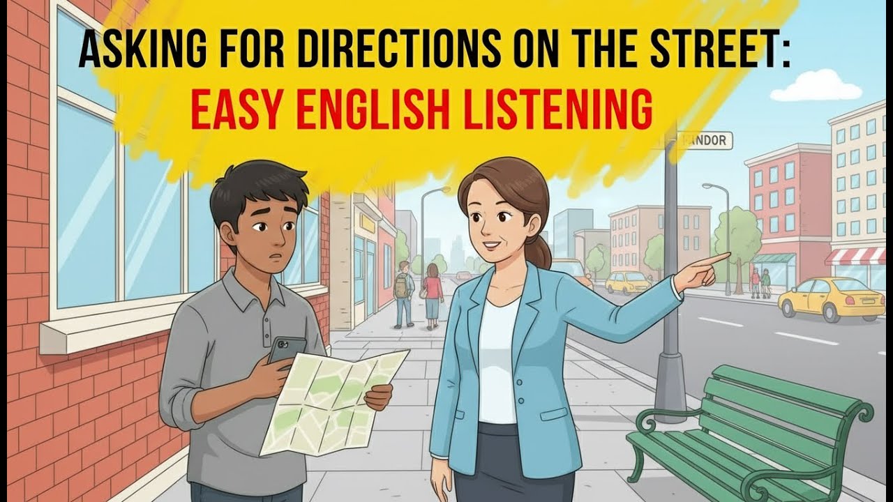 Asking for Directions on the Street: Easy English Listening - YouTube