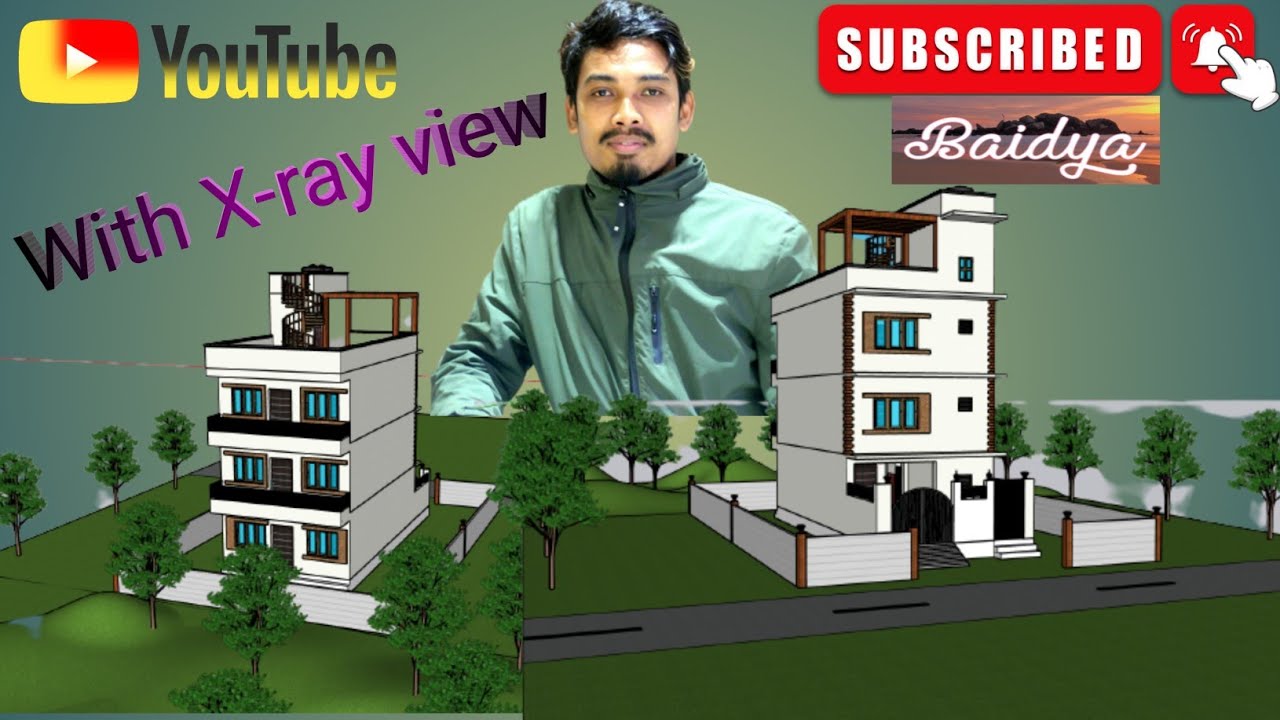 Residential Building Design In 3D view || SketchUp building design ...