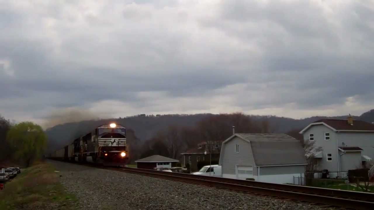 NS SD60I's Lead A PPLX Coal Train - YouTube