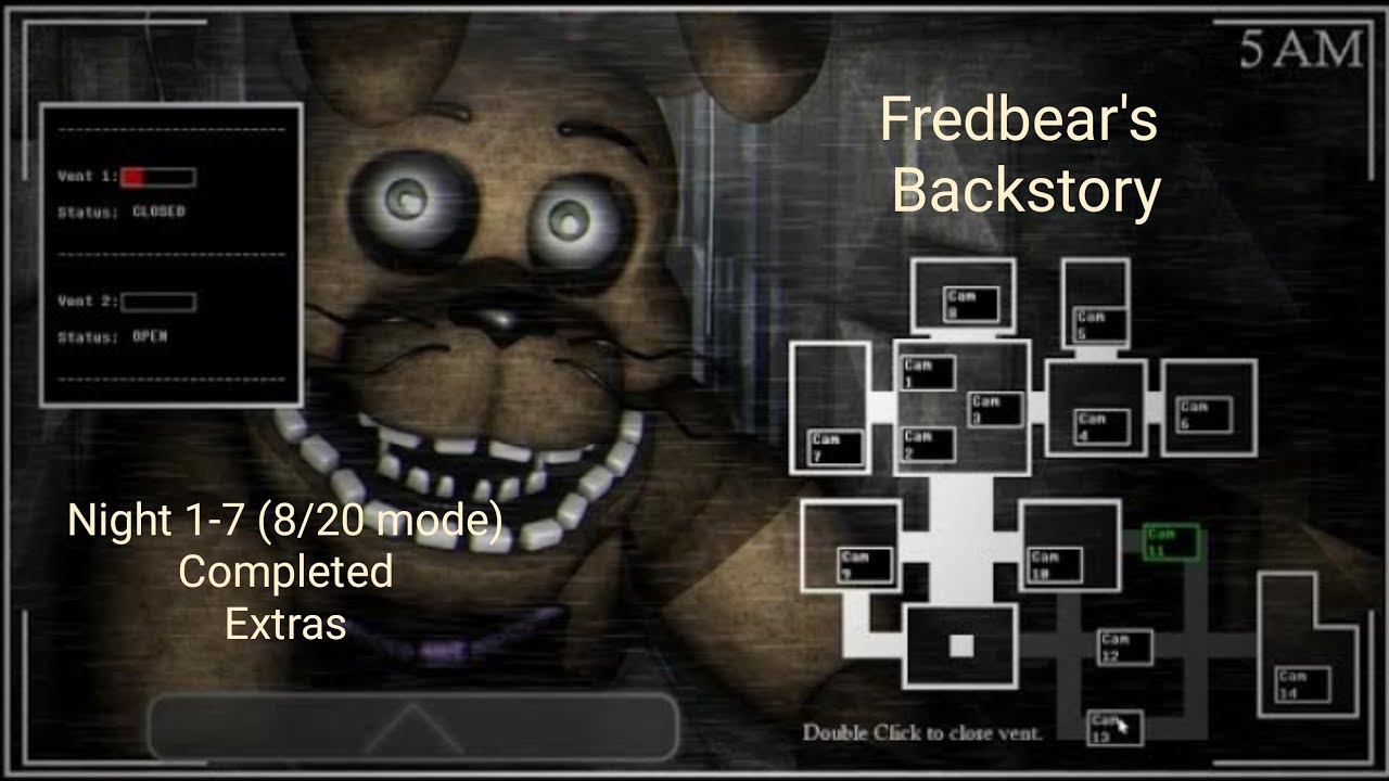 ([FNAF] Fredbear's Backstory)(night 1-7 (8/20 mode) completed+extras ...