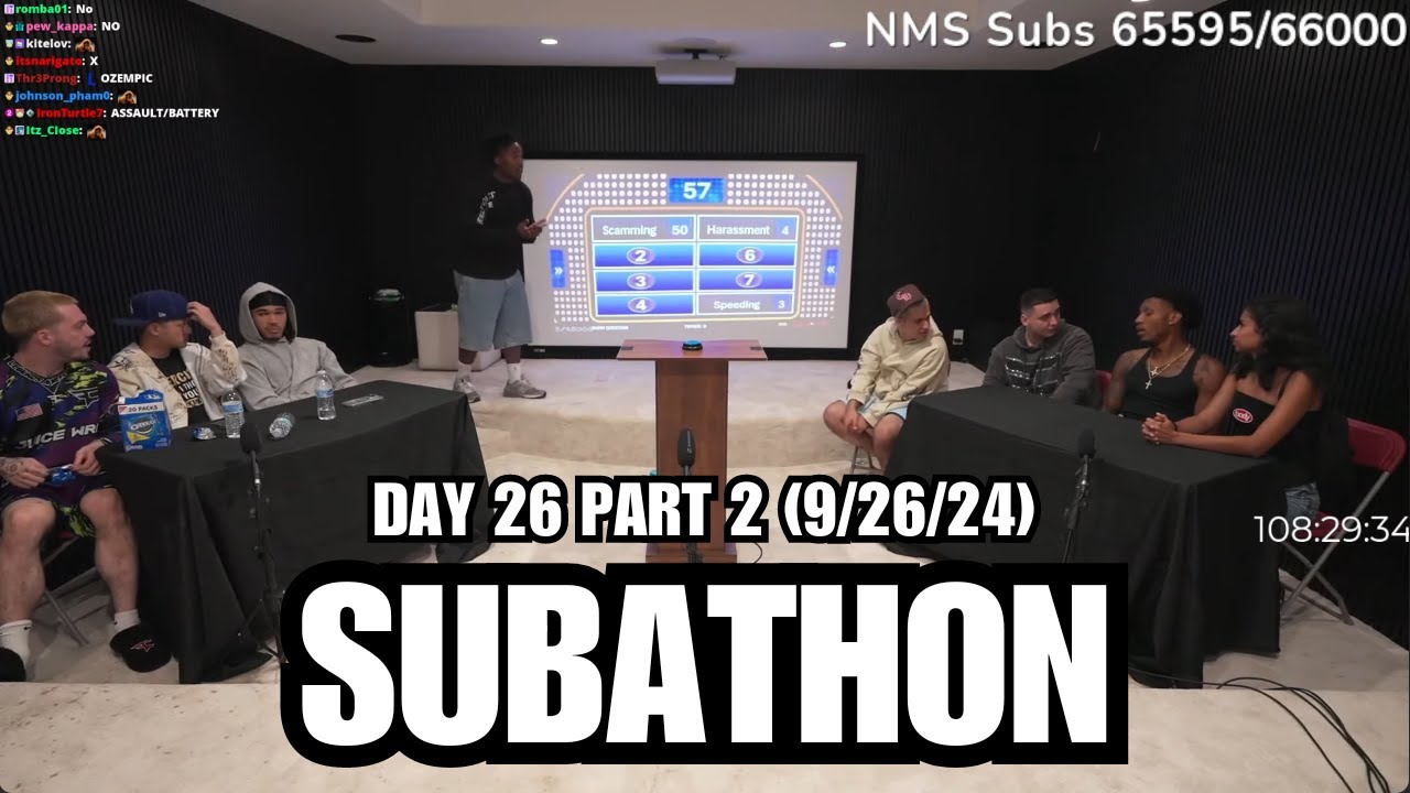 [2024-09-26] (PART 54) Jason Subathon Day 26 🔴 FaZe Family Feud 🔴 2v2 ...