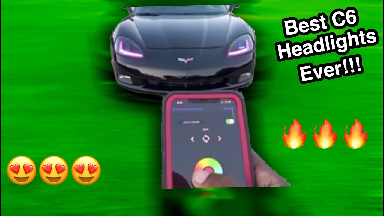 1ST C6 Corvette with custom RGB Morimoto Headlights - YouTube
