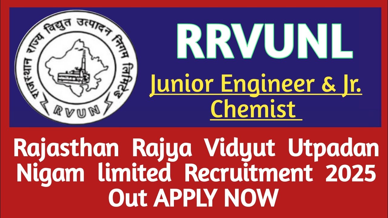 RRVUNL New Govt Job Alert 2025 🚨| Engineer & Chemist Post Out ⚡| Online ...