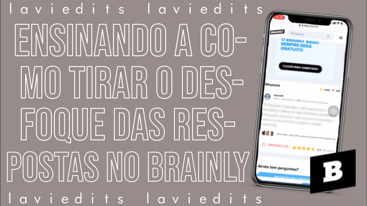 ensinando a como tirar o desfoque das respostas no brainly - YouTube