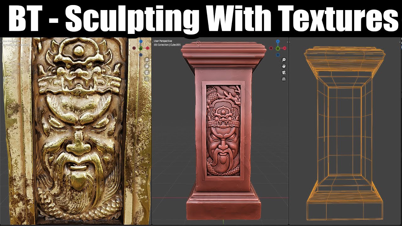 Blender Tutorial - Sculpting With Textures | Speed Game Art - YouTube
