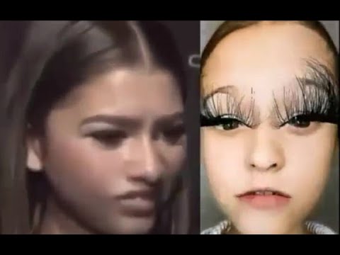 Stan Twitter: Girl with huge eyelashes laughing and staring - YouTube