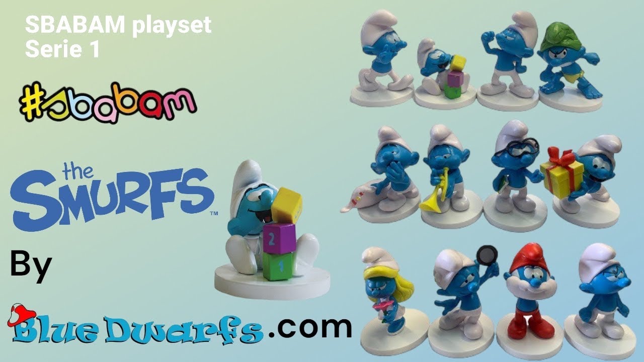 12x Promo Smurfs 2016 SBABAM (mini, +/- 7,5cm) - YouTube