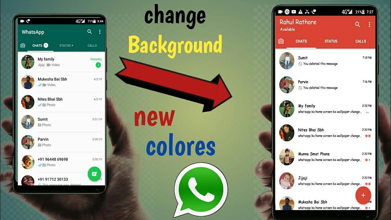 How to change whatsapp background colors {full Hindi}2019 - YouTube
