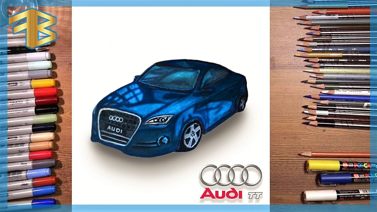 Drawing Audi TT - How to Draw Audi Car - FarBay Art Academy - YouTube