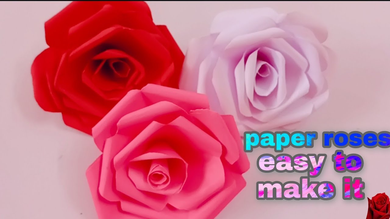 how to do paper roses easily /beautiful rose / can decorate your home ...