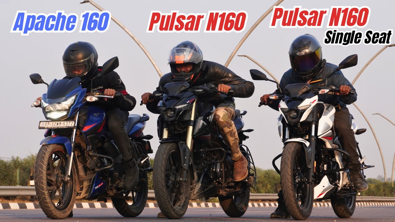 2025 Pulsar N160 Single Seat vs N160 Split Seat vs Apache 160 2V Drag ...