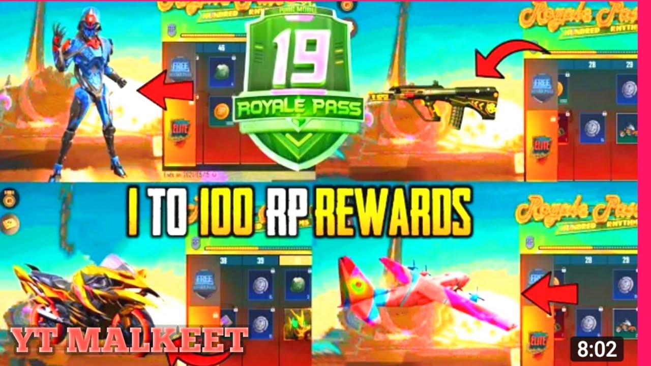 SEASON 19 ROYAL PASS PUBG MOBILE || PUBG SEASON 19 1 TO 100 RP REWARDS ...