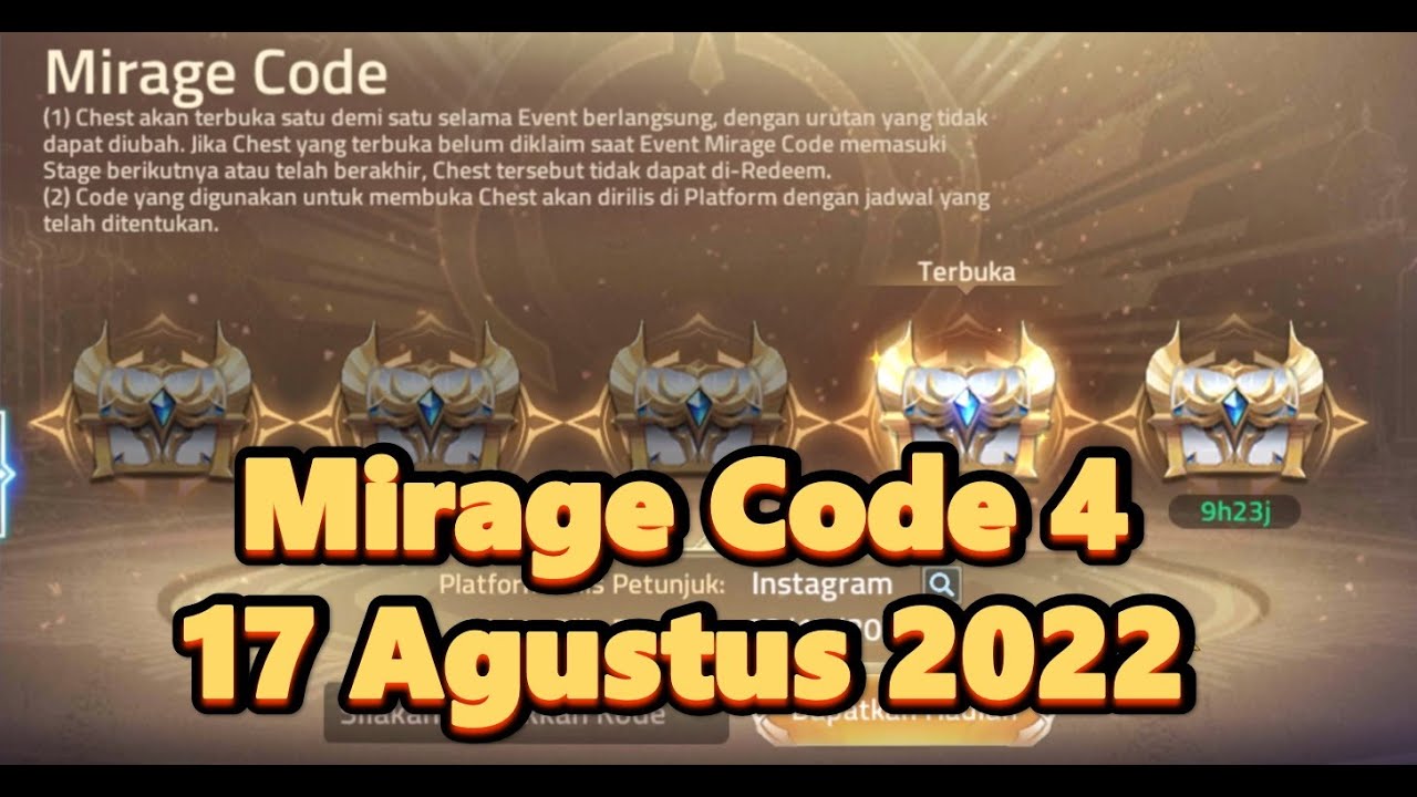 Mirage Code mla box ke 4 - 17 agustus 2022 - Mobile legends adventure - YouTube