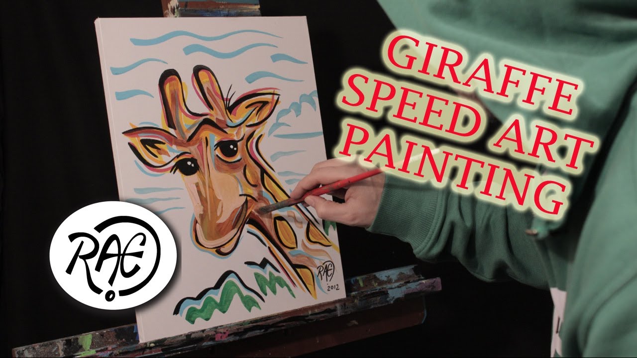 GIRAFFE SPEED Art PAINTING Roll Time Lapse! by RAEART - YouTube