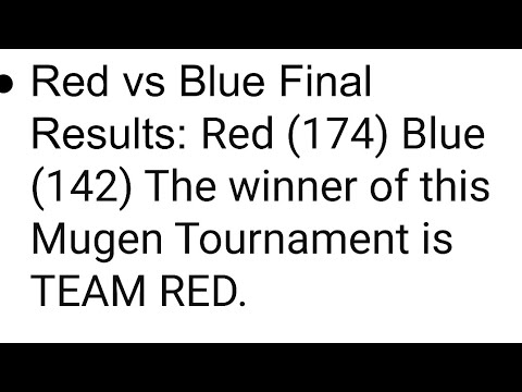 Mugen Tournament Red vs Blue Results. - YouTube
