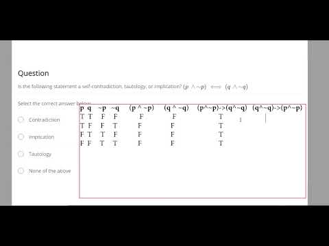 Self Contradictions Tautologies and Implications - YouTube