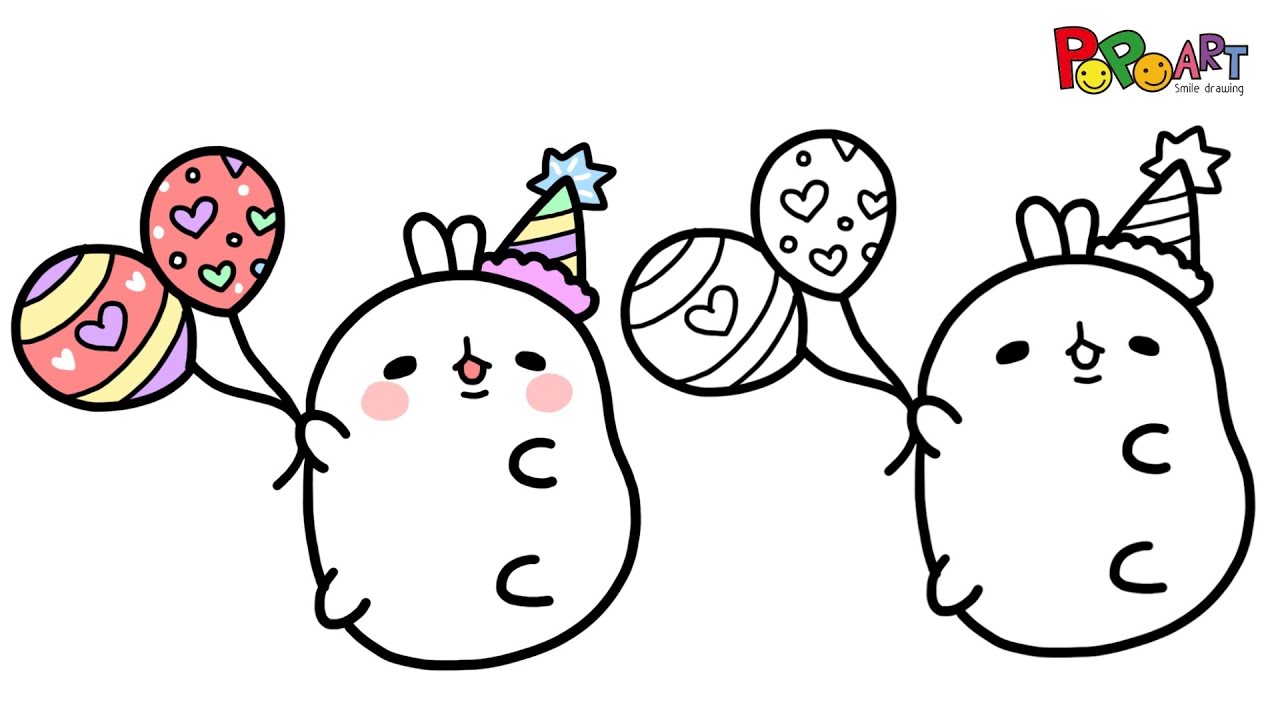 몰랑이 그리기2 How to draw molang - YouTube