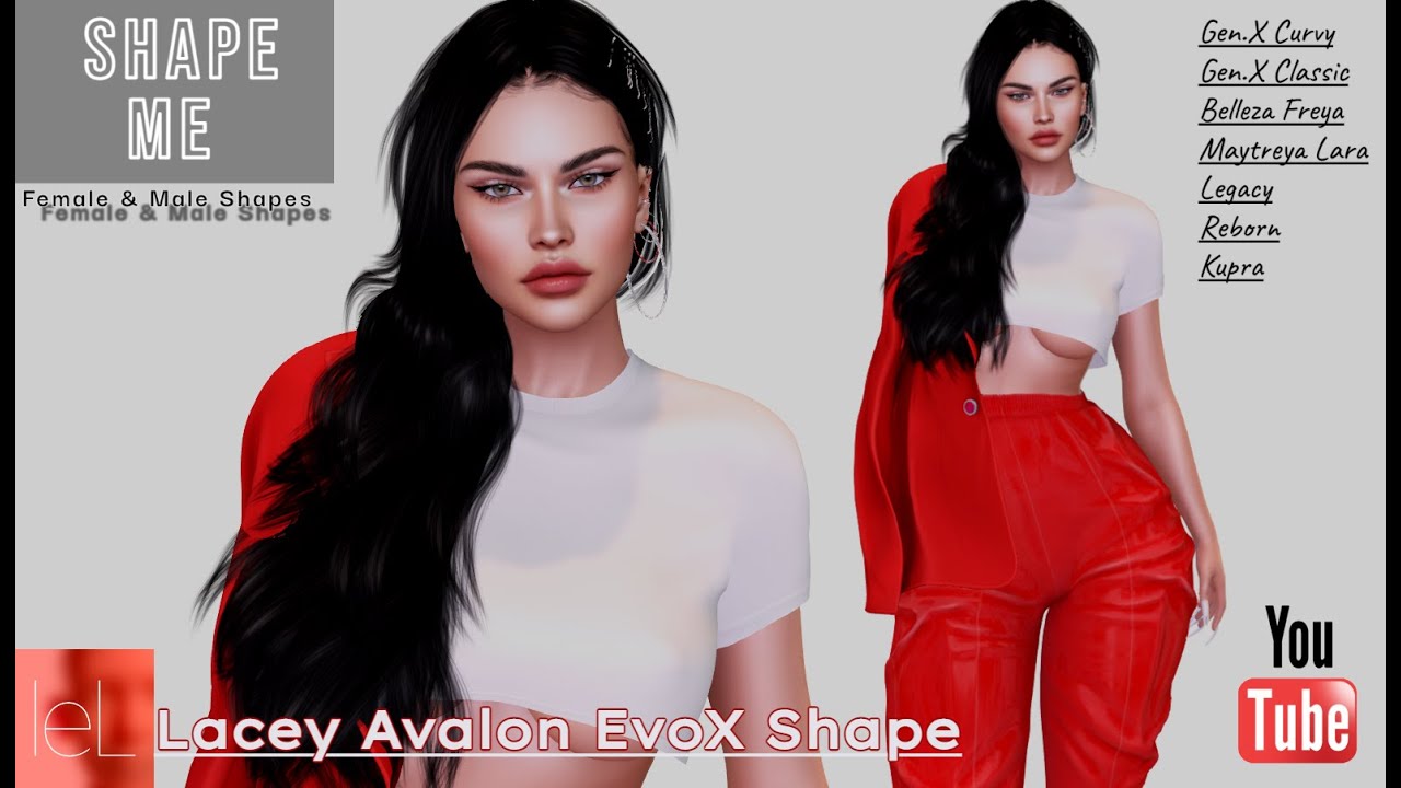 Second Life - Shape Me - Lacey Avalon Head EvoX Shape - YouTube