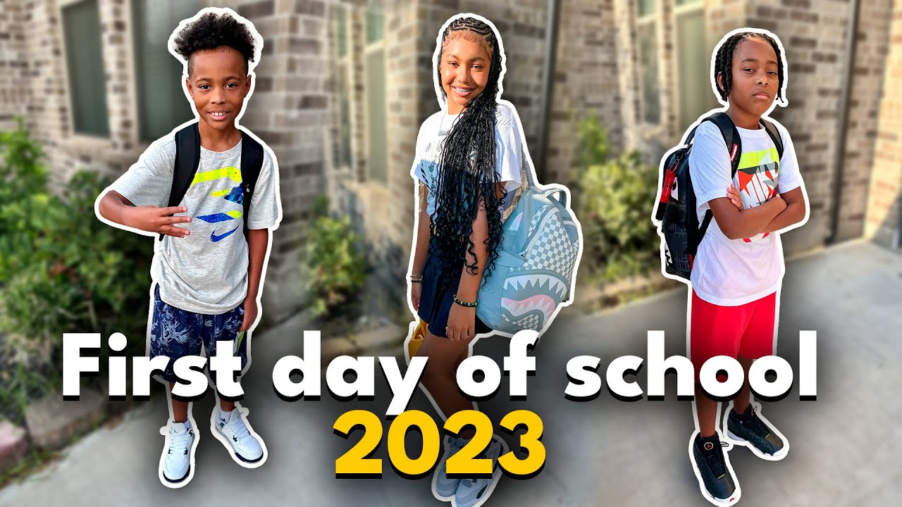 FIRST DAY OF SCHOOL FOR AHVI, QJ AND AHMIR 📚 QJ IS IN MIDDLE SCHOOL NOW ...