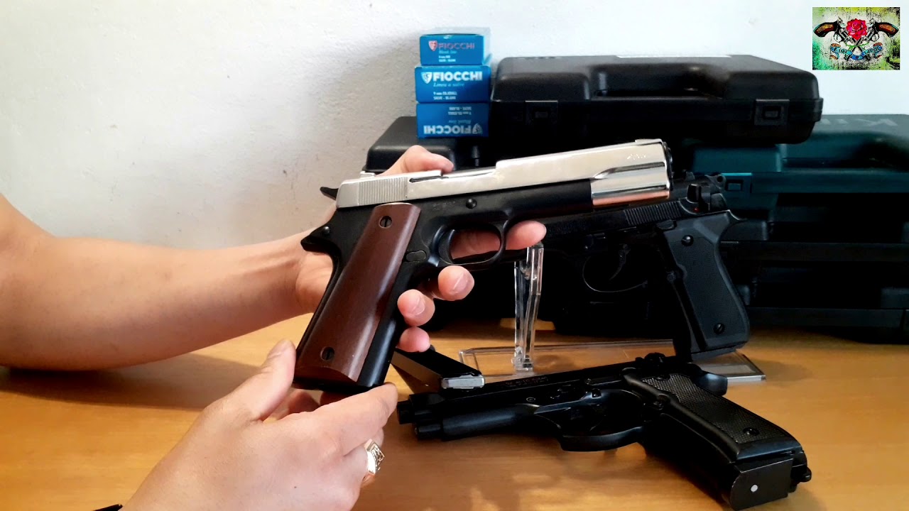 COLT 1911 NIKEL / BLANK GUN - YouTube