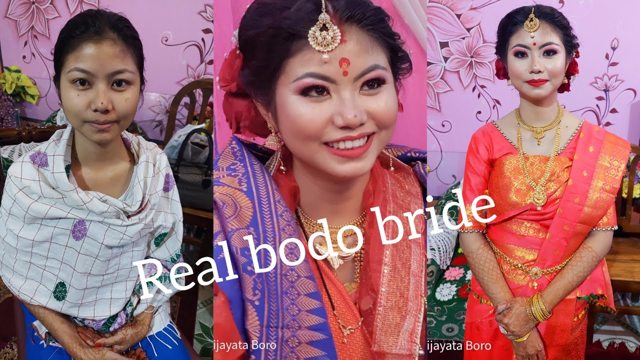 Bodo bridal makeover || beautiful bride Jyotika Boro|| real bride ...