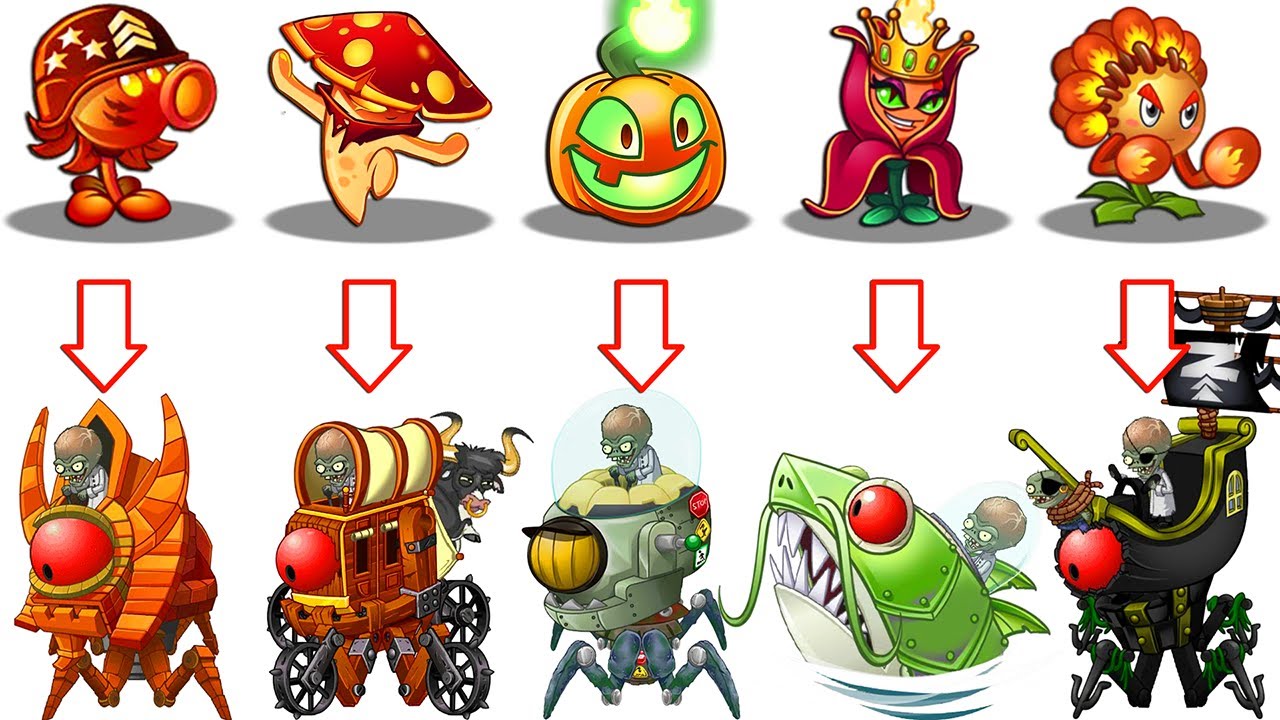 Plants vs Zombies 2 Final Boss - Every Fires Plants Max Level vs PvZ 2 ...