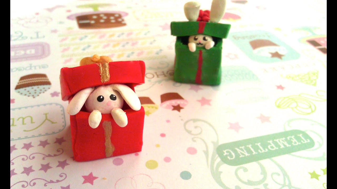 Polymer Clay Bunny in a Gift Box Tutorial - YouTube