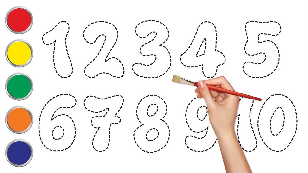 How to Draw Numbers 1 to 10 Easy Step by Step for Kids - YouTube