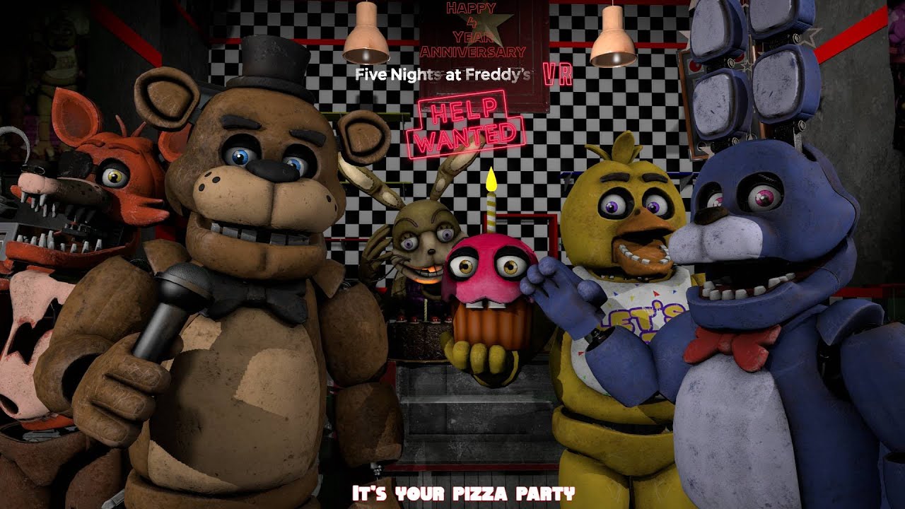 Happy 4 year anniversary fnaf help wanted - YouTube