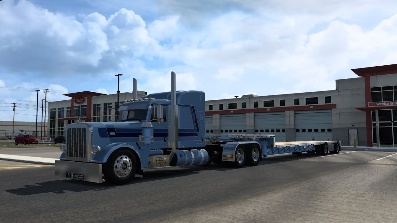 ATS 2021 Peterbilt 389, Pizzster modding Wade step deck hauling wood ...