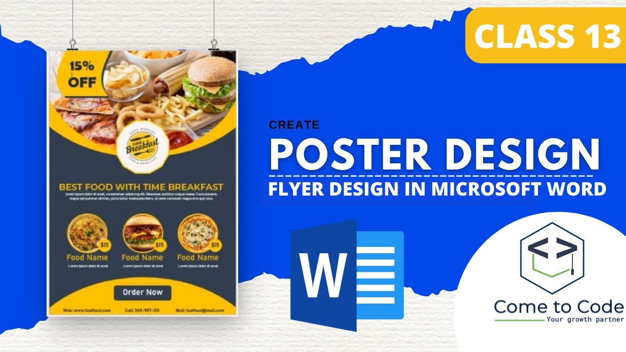 How to Design a beautiful advertising (ADs) poster Flyer In MS word ...