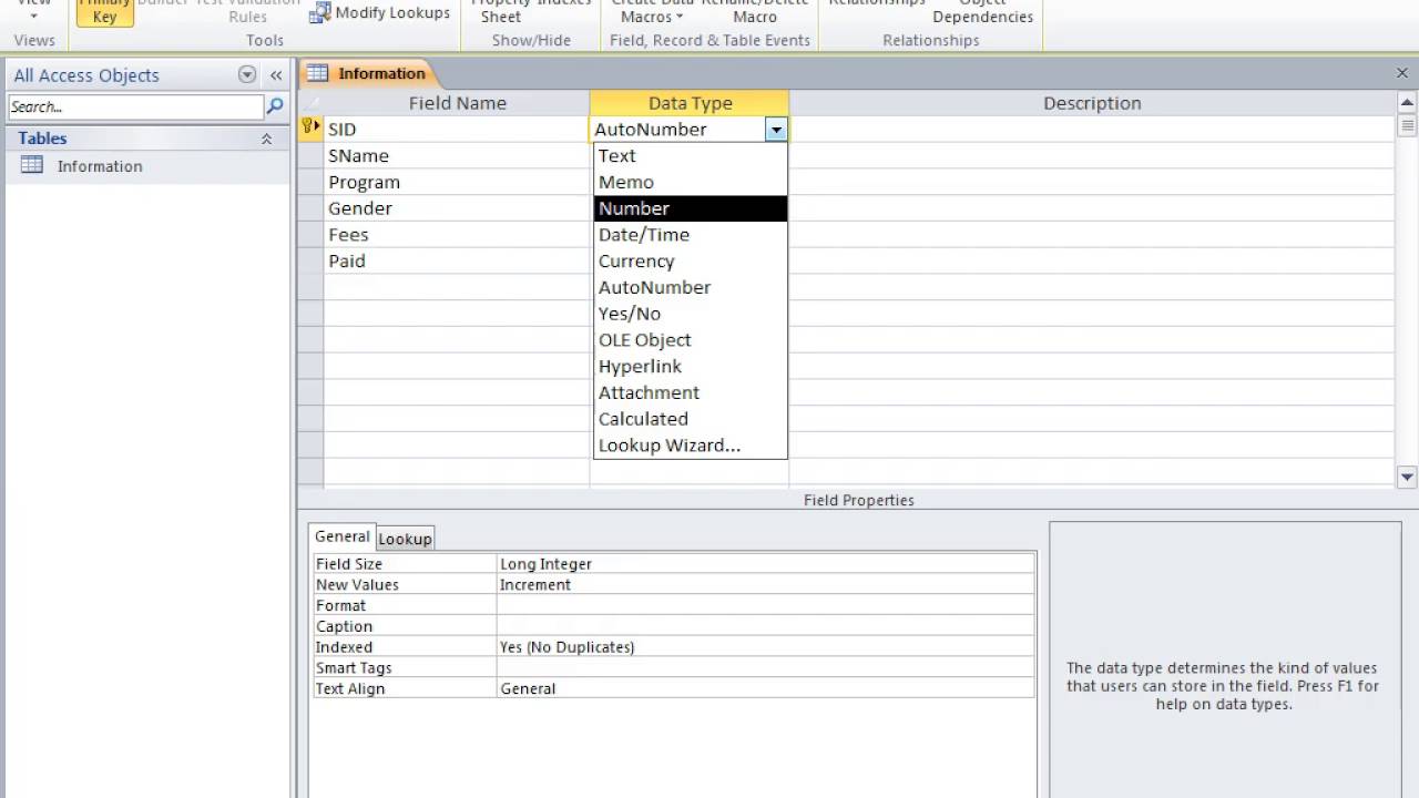 MS Access Lab 01 - YouTube