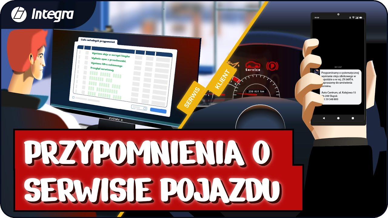 Jak działają przypomnienia o serwisie pojazdu? Program do serwisu samochodowego Integra - YouTube