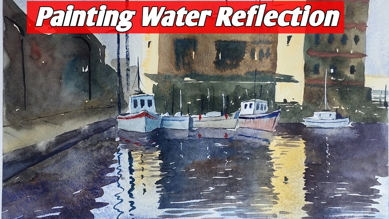 How to draw reflections on water | Watercolor painting tips and tricks ...