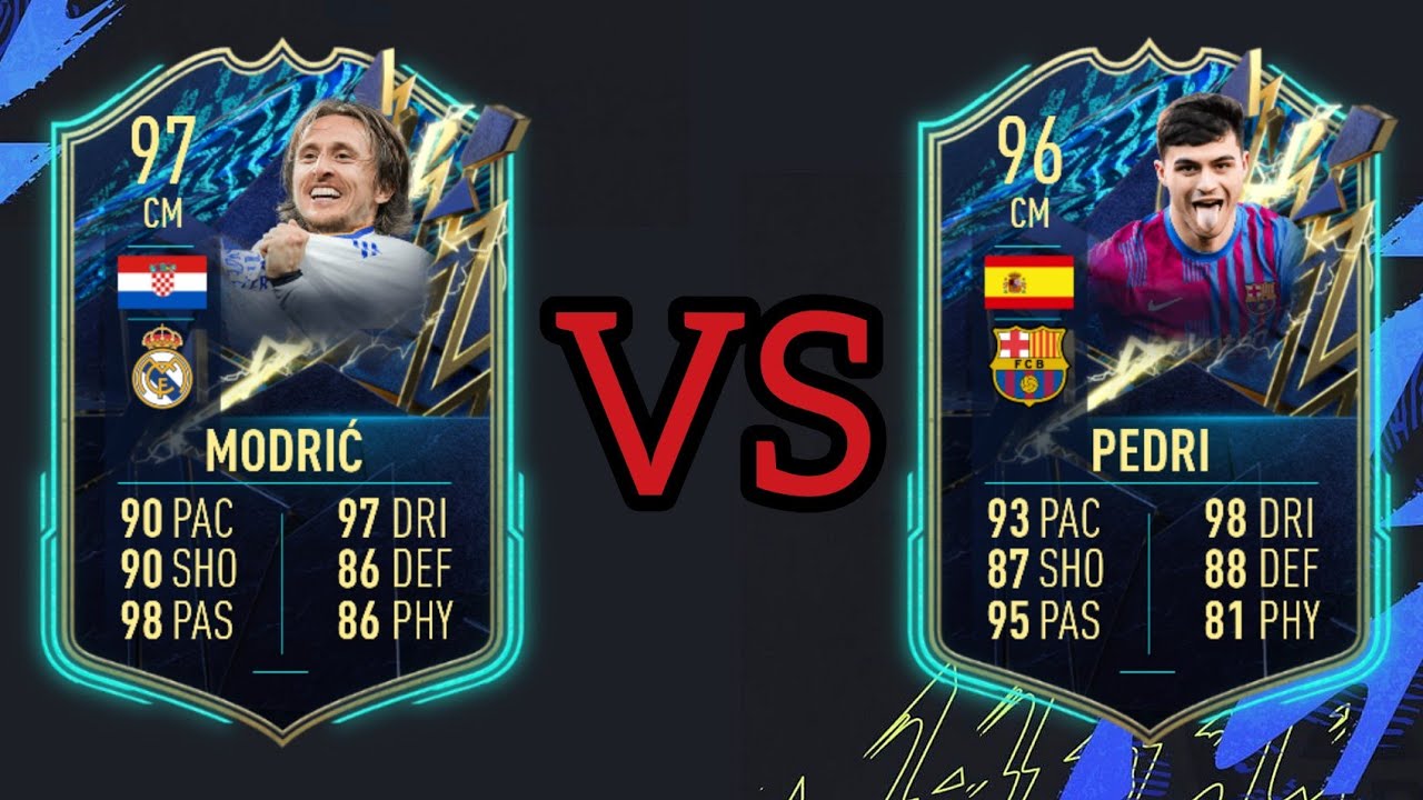 Pedri VS Modric | FIFA 22 TOTS Card Comparison - YouTube